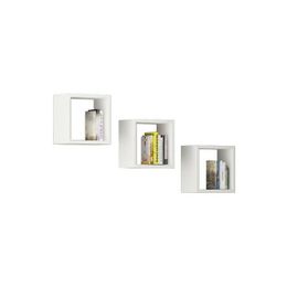 Wand-regal k | Regalbrett 3er-Set quadratische | Ablagen 25x25 cm | für Bücher, Blumen | für Wohnzimmer Schlafzimmer | funktionales Design |