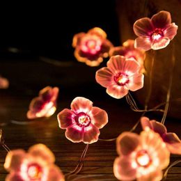 Minkurow - LED-Sakura-Lichterkette, Kirschblüten-Lichterkette, Blumen-Lichterkette, rosa Kirschlichterkette für Party, Urlaub, Hochzeit, Geburtstag,
