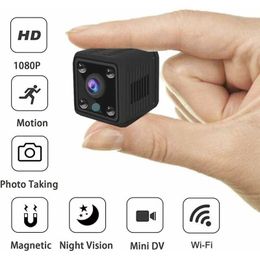 Full hd 1080P Minikamera, Mini-Überwachungskamera mit Infrarot-Nachtsicht und Bewegungserkennung, für Innen-/Baby-/Nanny-/Haustierkamera (ohne Akku)