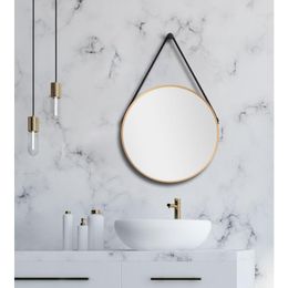 Talos Gold Style Spiegel rund � 50 cm � runder Wandspiegel in gold � Badspiegel rund mit hochwertigen Aluminiumrahmen - Dekospiegel - Badezimmerspiegel mit
