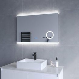 Badezimmerspiegel Beleuchtet led Spiegel für Bad 100x70cm nimes Typ c Kosmetikspiegel Touch Sensor Dimmbar Spiegelheizung Kaltweiß 6400K Warmweiß