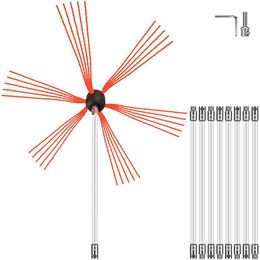 Mophorn - vevor Schornsteinbürste 9 m, Schornsteinfegerbesen 30 mm Bürstenlänge Kaminkehrbesen, 101-305 mm Schornsteinstangen, Rohrstange