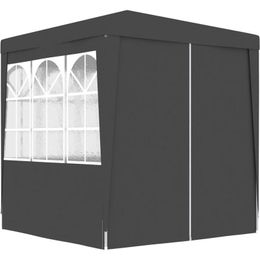 Profi-Partyzelt Gartenzelt Zelt für Camping/Markt/Festival Pavillon Faltbar mit Seitenwänden 2×2m Anthrazit 90 g/m² XDGN940046 MAISONCHIC