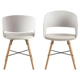 Esszimmerstuhl ACTONA GROUP Stühle Gr. B/H/T: 51,5 cm x 80,5 cm x 52 cm, Kunstleder, weiß (weiß, natur) Küchenstühle