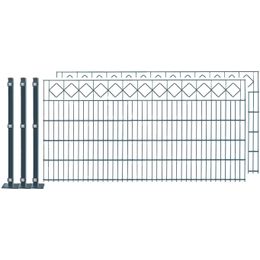 Arvotec Zaun "EASY 100 zum Aufschrauben "Karo"" Zaunelemente Gr. H/L: 100 cm x 4 m H/L: 100 cm, grau (anthrazit) Zaunelemente