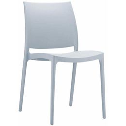 Netfurniture - Spek Side Stuhl - Silbergrau (geeignet für den Außenbereich). - Silber