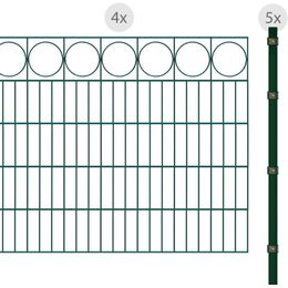 Arvotec Zaun "EXCLUSIVE 100 zum Einbetonieren "Ring"" Zaunelemente Gr. H/L: 100 cm x 8 m H/L: 100 cm, grün (dunkelgrün) Zaunelemente