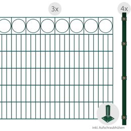 Arvotec Zaun "ESSENTIAL 120 zum Aufschrauben "Ring"" Zaunelemente Gr. H/L: 120 cm x 6 m H/L: 120 cm, grün (dunkelgrün) Zaunelemente