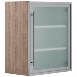 Glashängeschrank Optifit Schränke Gr. B/H/T: 60 cm x 70,4 cm x 35,2 cm, 1 St., grau (alu, eichefarben, trüffel) Hängeschränke