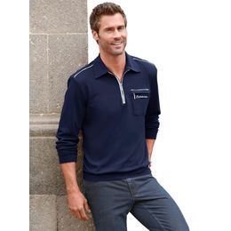 Poloshirt "Langarm-Poloshirt" Gr. 48/50, blau (marine) Herren Shirts Langarm