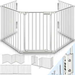 KIDUKU® Kaminschutzgitter Baby Grau - 540 cm Länge Absperrgitter Ofenschutzgitter Laufstall Türschutzgitter