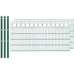 Arvotec Zaun "EXCLUSIVE 100 zum Einbetonieren "Ring"" Zaunelemente Gr. H/L: 100 cm x 4 m H/L: 100 cm, grün (dunkelgrün) Zaunelemente