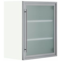 Glashängeschrank Optifit Schränke Gr. B/H/T: 60 cm x 70,4 cm x 35,2 cm, 1 St., grau (alu, weiß) Hängeschränke
