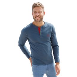 Langarmshirt "Langarm-Shirt" Gr. 48/50, blau (dunkelblau) Herren Shirts Langarm