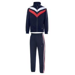 Freizeitanzug TRIGEMA "TRIGEMA Jogginganzug im sportlichen Look" Gr. L, blau (navy) Herren Sportanzüge Homewear