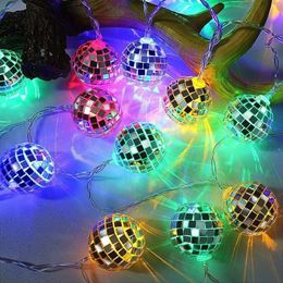 LED-Lichterkette mit verspiegelten Discokugeln, batteriebetriebene dekorative Laterne für Garten, Schlafzimmer, Hochzeitsfeier, Baumdekoration (3 m,