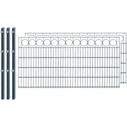 Arvotec Zaun "EXCLUSIVE 100 zum Einbetonieren "Ring"" Zaunelemente Gr. H/L: 100 cm x 4 m H/L: 100 cm, grau (anthrazit) Zaunelemente