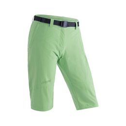 Maier Sports Caprihose Kluane Damen Shorts, kurze Wanderhose, Outdoorhose mit 2 Taschen, Regular Fit, grün