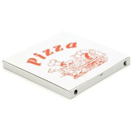 KK VERPACKUNGEN 300 Pizzakartons 360 x 360 x 40 mm Pizzaschachteln Motiv Verpackungen weiß - Weiß