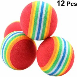 12 Stück Katzenspielzeug Rainbow Ball, Schwammball aus weichem Schaumstoff für Hunde und Katzen, Interaktiver Spielball für Kätzchen und Welpen