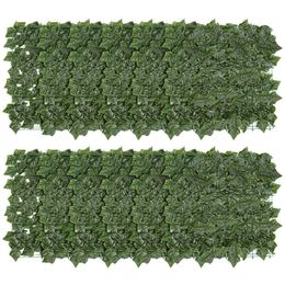 VINGO - Sichtschutzhecke Windschutz Efeu Sichtschutz Balkonverkleidung Blätterzaun,Erdnussblatt - Grün