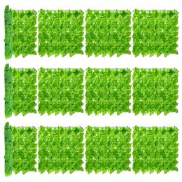 VINGO - Sichtschutzhecke Windschutz Efeu Sichtschutz Balkonverkleidung Blätterzaun,Apfelblatt - Grün