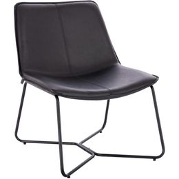 Ron Loungesessel Cocktailsessel Clubsessel ohne Armlehnen Metall-Gestell Leder-Optik Schwarz - SVITA