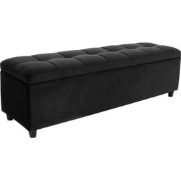 Bettbank "Abgesteppt" Sitzbänke Gr. B/H/T: 140 cm x 42,5 cm x 40 cm, Microfaser, schwarz Bettbänke