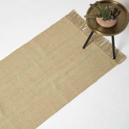 Zaphyr Jute Teppichläufer 66 x 200 cm - naturfarben aus 100 % Jute - Natur - Homescapes