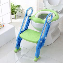 WYCTIN Kinder Toilettensitz Töpfchentrainer Kinder-Töpfchen Toilettensitz mit Leiter und Griffe Töpfchen Sitz für Toiletten (Blau+ Grün)