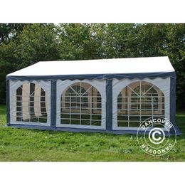 Partyzelt Pavillon Festzelt Dancover Original 4x6m pvc, Grau/Weiß - Weiß / Grau