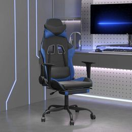 Bonnevie - Gaming-Stuhl mit Massage & Fußstütze Schwarz & Blau Kunstleder vidaXL758788