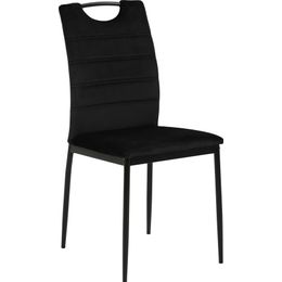 Esszimmerstuhl ACTONA GROUP "Daniel" Stühle Gr. B/H/T: 44 cm x 92 cm x 54 cm, 4 St., Polyester-Velvet, Metall, schwarz (schwarz, schwarz) Küchenstühle