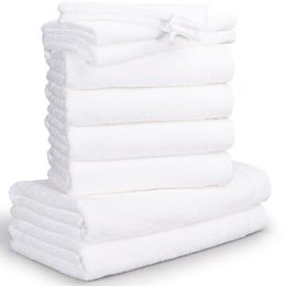 Möve Handtuch Set MÖVE "POOLSIDE" Handtücher (Packung) Gr. (10 St.), weiß (snow) Handtuch-Sets