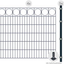 Arvotec Zaun "ESSENTIAL 120 zum Aufschrauben "Ring"" Zaunelemente Gr. H/L: 120 cm x 8 m H/L: 120 cm, grau (anthrazit) Zaunelemente