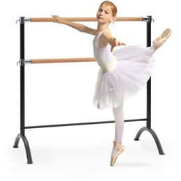 Klarfit - Barre Anna Doppel-Ballettstange, freistehend, 110 x 113 cm, 2 x 38mm ø - Schwarz