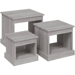 Satztische 3 Stk. Grau Sonoma Holzwerkstoff - Grau - Maison Exclusive