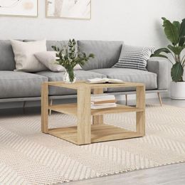 Couchtisch,Sofatisch Kaffeetisch, Wohnzimmertisch im Industrie-Design Sonoma-Eiche 59,5x59,5x40 cm Holzwerkstoff -FV99510 - Braun