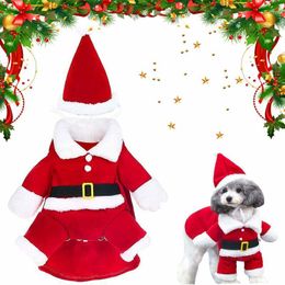 Hunde- und Katzen-Weihnachtsmann-Kostüm, Weihnachtskleidung für Haustiere, niedliche Weihnachtsmann-Kleidung für Hunde, Weihnachtskleidung mit