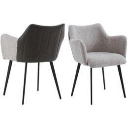 Wahson Office Chairs - Wahson Esszimmerstühle 2er Set Küchenstuhl mit Armlehne Moderner Polsterstuhl für Esszimmer, Grau