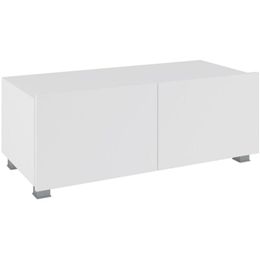 Furnix - Lowboard pune 100 TV-Schrank für Wohnzimmer Weiß/Weiß Glanz