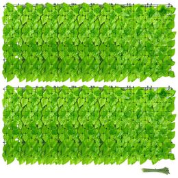Swanew - Sichtschutzhecke Windschutz Efeu Sichtschutz Balkonverkleidung Blätterzaun,Apfelblatt - Grün