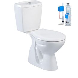 Belvit - Stand-WC mit Keramik-Spülkasten und Softclose WC-Sitz Senkrecht Boden - Weiß