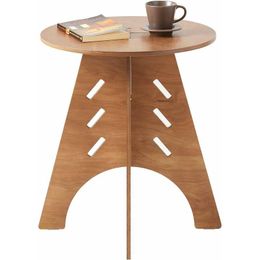 sobuy - HFBT01-BR Beistelltisch mit Zapfenverbindungen Kaffeetisch rund Couchtisch Telefontisch Nachtschrank Nachttisch Balkontisch Sofatisch Braun