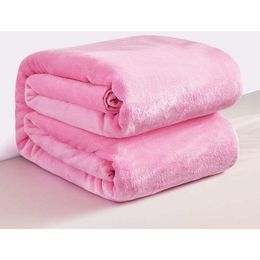 MINKUROW Kuscheldecke Flauschige Fleecedecke, weich und warm für Schlafsofa, Decke als Couchdecke, Wohnzimmerdecke, 130 x 150 cm, Rosa