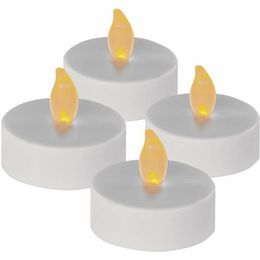LED-Teelichter, 4 Stück flammenlose weiße Kerzen mit Flacker-Effekt, Dekoration, IP20 für Innen, mit Batterie, Vintage-Warmweiß, DCCV16 - EMOS