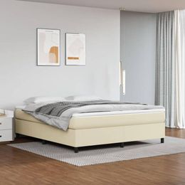 Boxspringbett,Doppelbett,Komfortbett,Jugendbett Creme 180x200 cm Kunstleder VMEC931301 MAISONCHIC