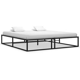 Bettgestell, Doppelbett, Schlafzimmerbett Schwarz Metall 140x200 cm LLLA426567 MAISONCHIC