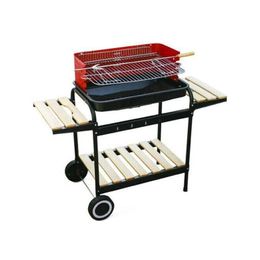 Meditrade GmbH Trolley holzkohle grill metall und holz bbq brazier portable regale