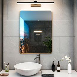 Wandspiegel Gold Modern 80x60cm Badzimmer Spiegel Bad Badspiegel ohne Beleuchtung mit Rahmen Badezimmerspiegel